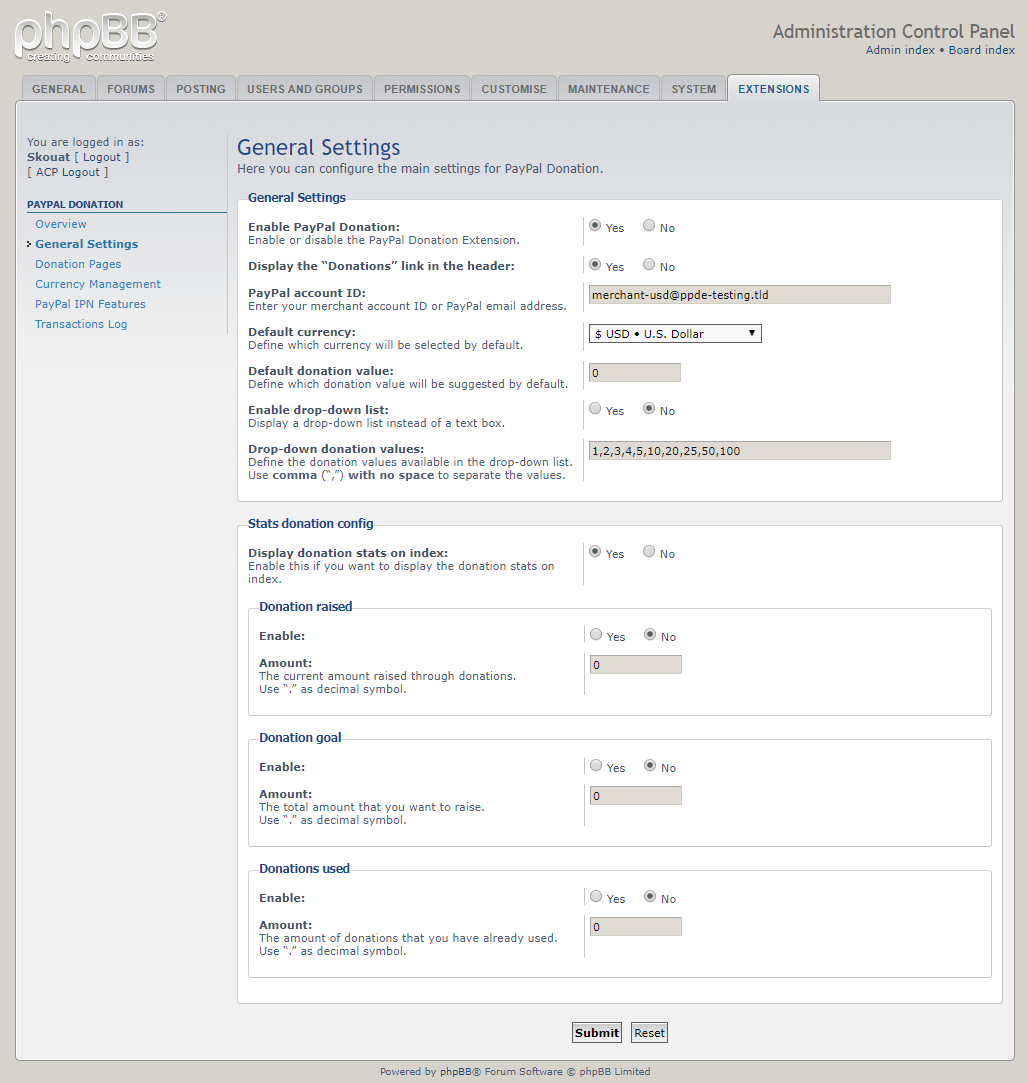 phpBB • [CDB] PayPal Donation Extension aka PPDE
