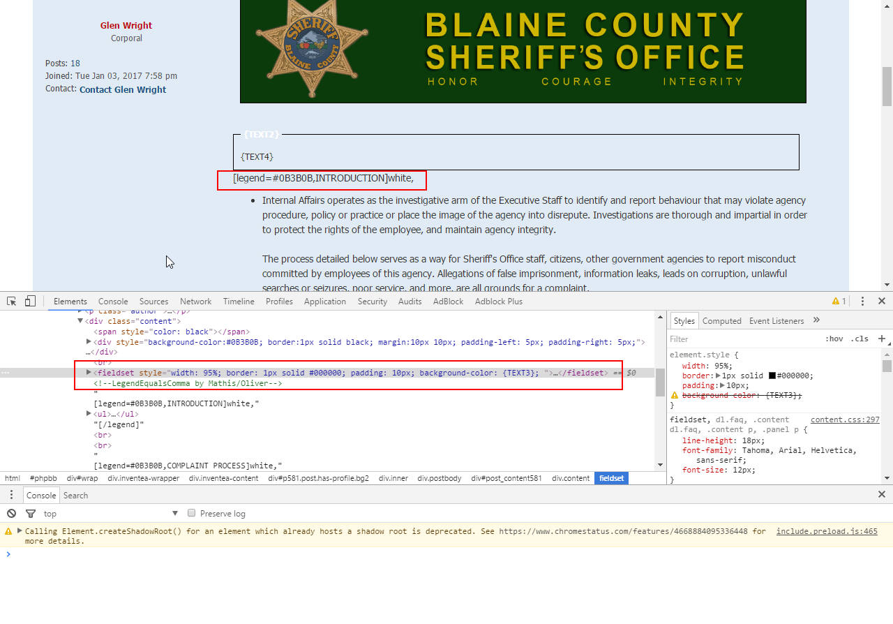 phpBB • Legend BBCode simply not recognized..?