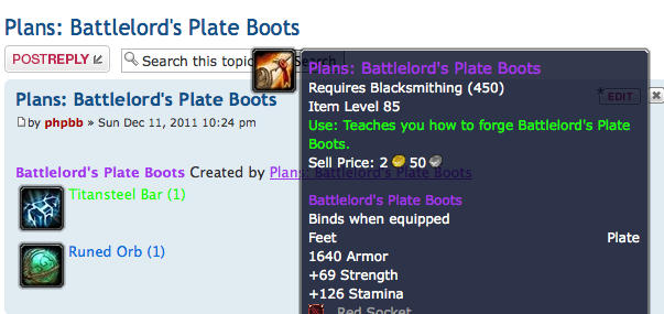 phpBB • [RC] bbTips : Warcraft BBCodes 1.0.6