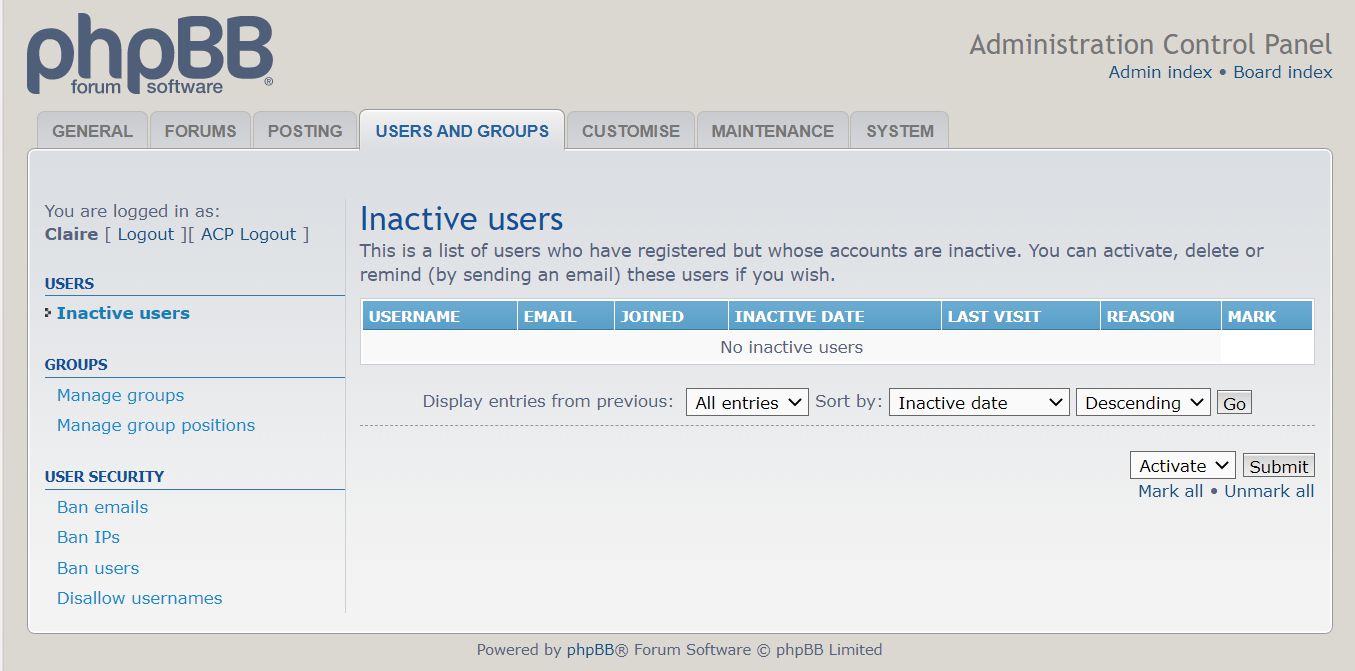phpBB • Changing User to Admin