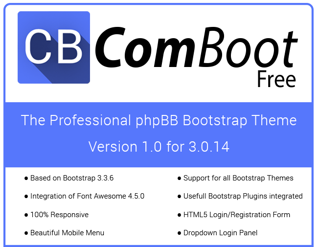phpBB • [Release] ComBoot 1.0 - The Professional Bootstrap phpBB Theme (3.0.14)