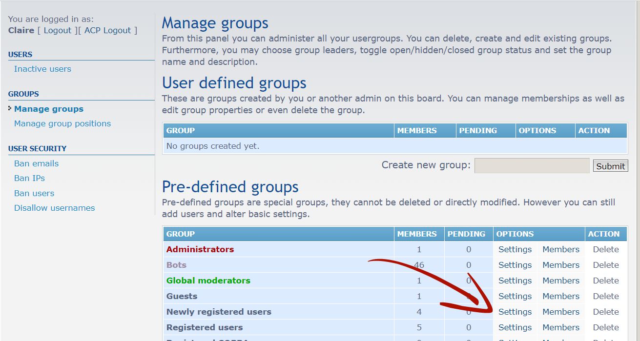 phpBB • Changing User to Admin